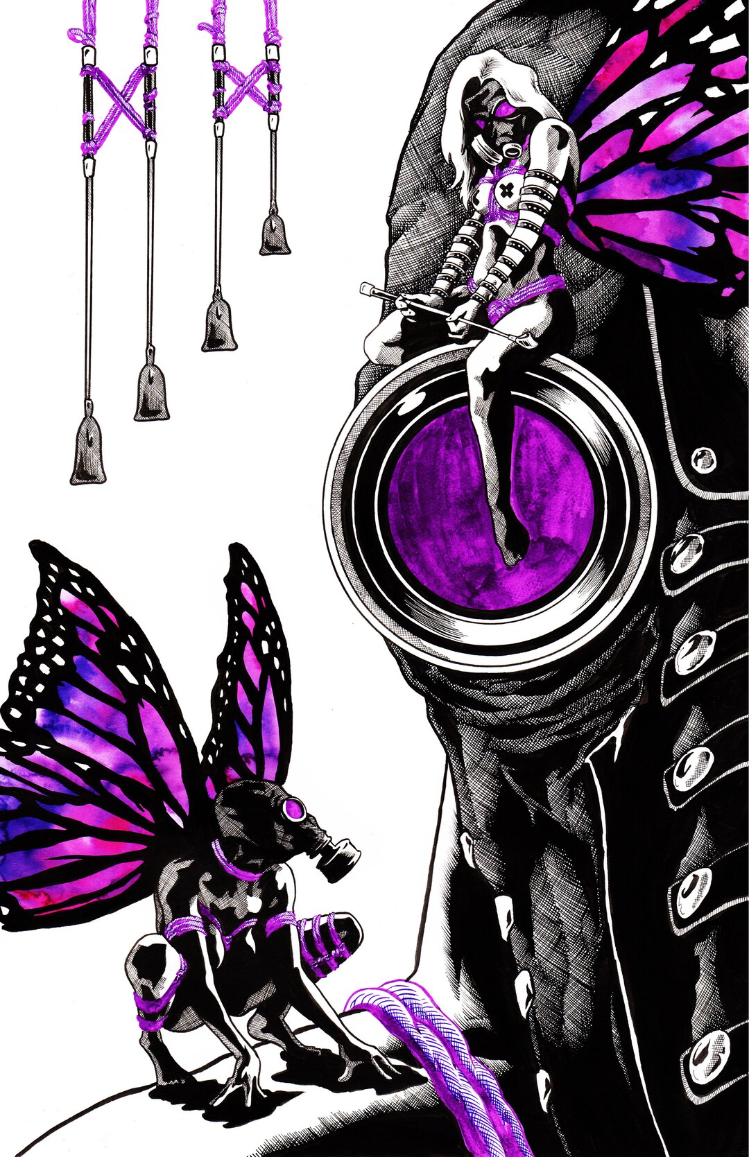 Five of Wands Faebound 11x17 Art Print Fairy Fae Faerie Rope Bondage ...