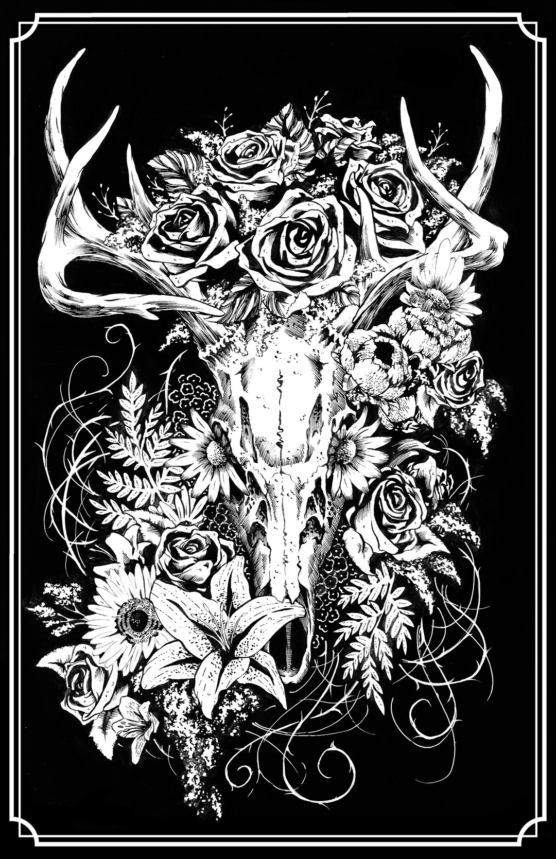 Vernalis 11x17 Original Art Prints the Comics Goth Emo Girls Skull ...