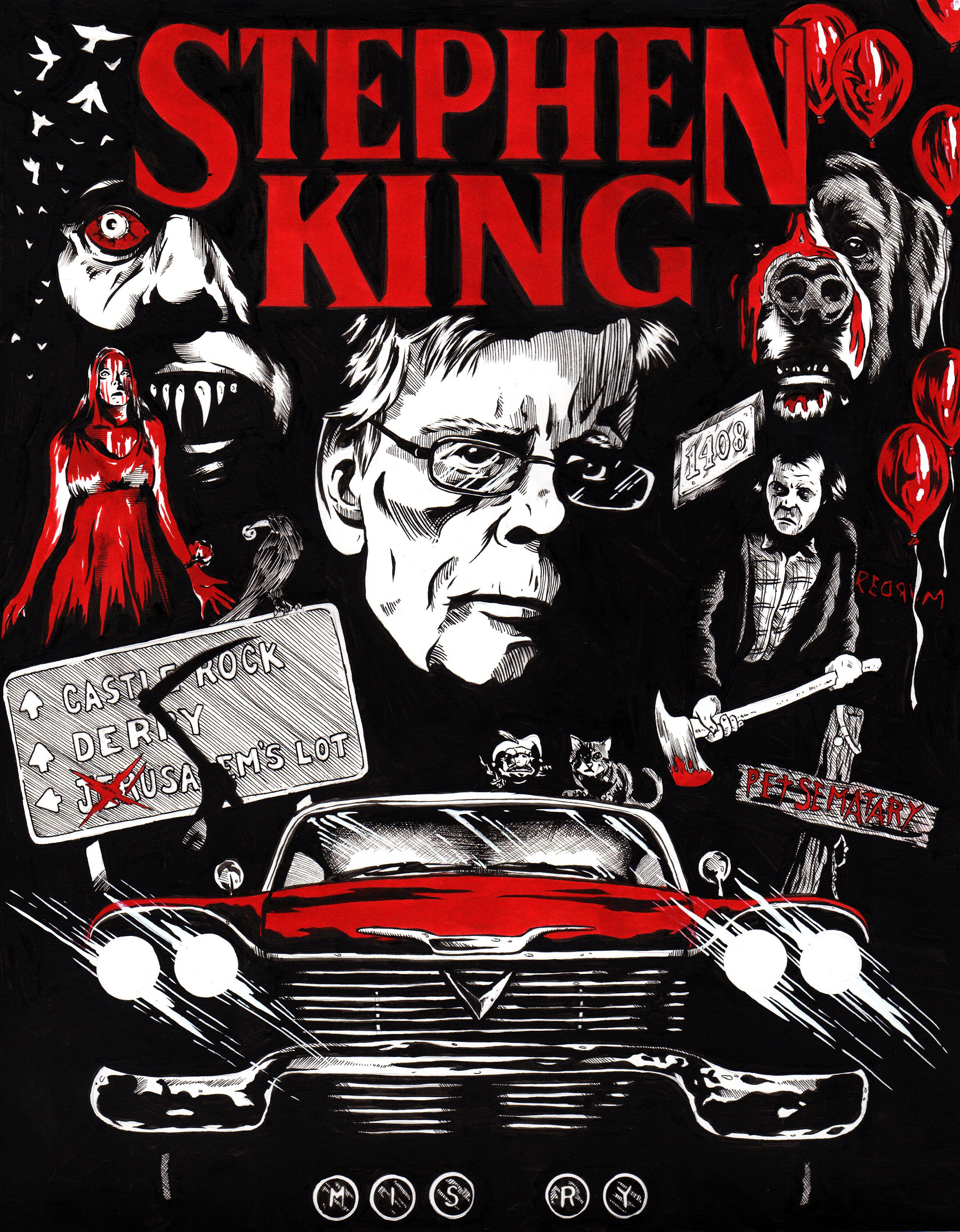 Stephen King original comic style art magnet | Etsy