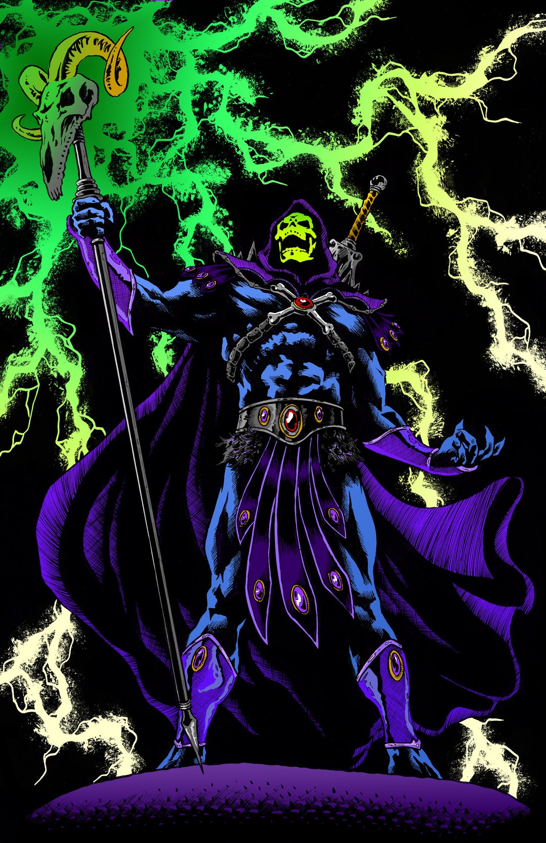 Skeletor 11x17 Original Art Print 80s Motu Masters of the Universe ...
