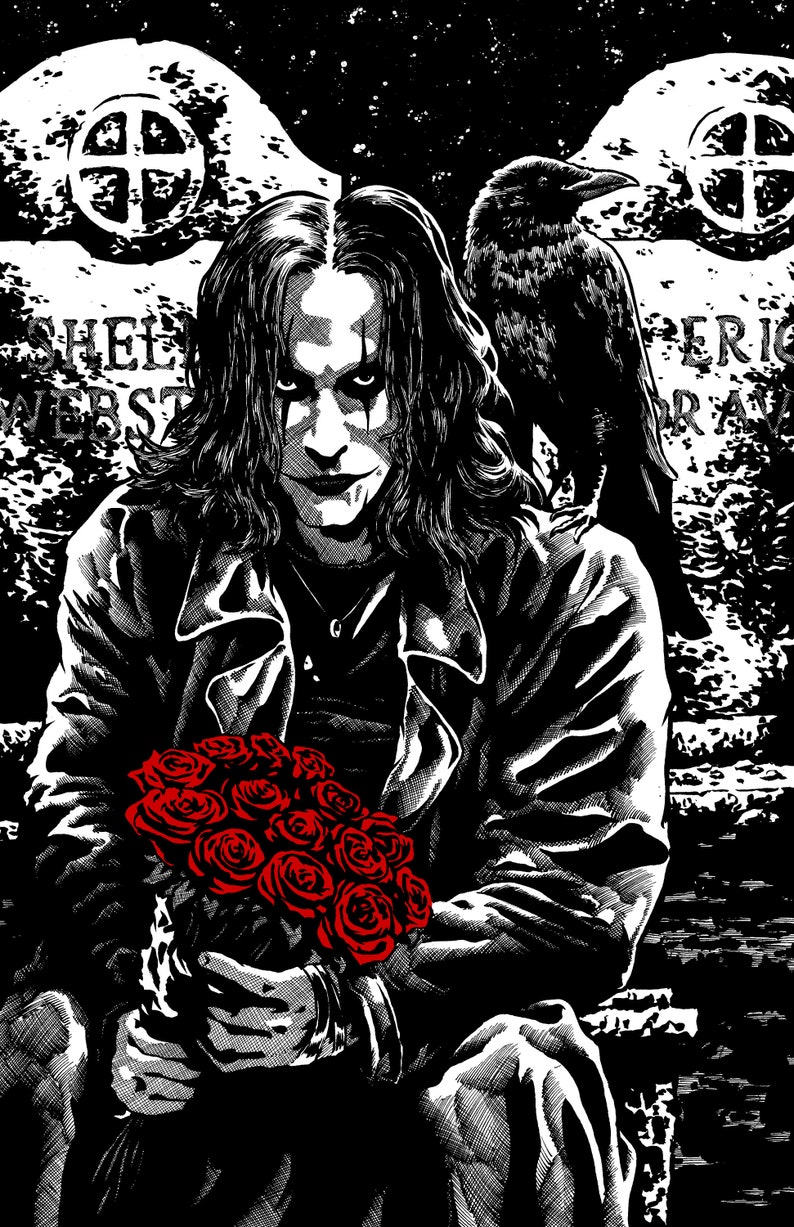 The Crow 11x17 Eric Draven Original Art Prints Emo Girl Movies Comics ...
