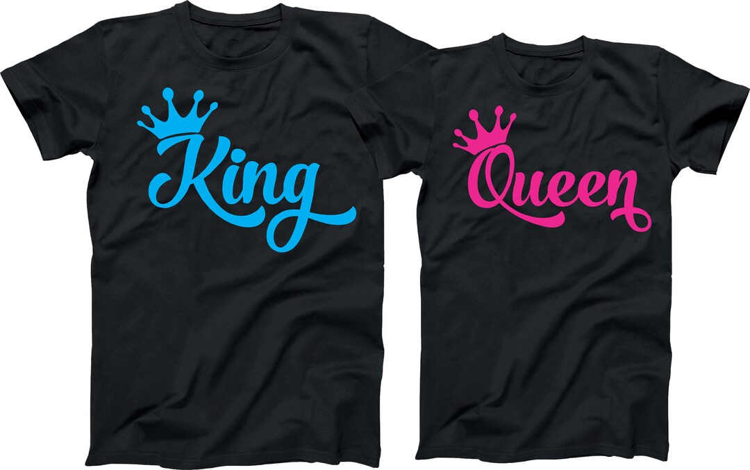 King and Queen Matching Couple T-shirts: Love Tees - Etsy
