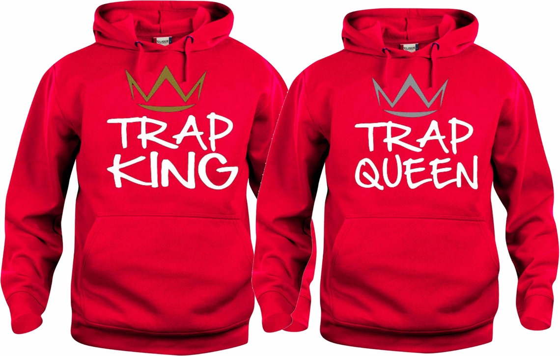 Trap King Trap Queen Funny Crown Gold Silver Christmas Hoodies | Etsy