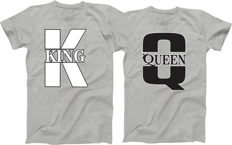 King and Queen Shirt Matching Love New Design K Q T Shirts for Couples ...