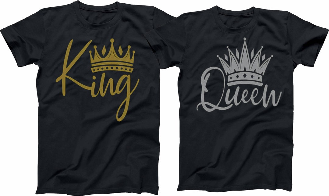 King and Queen Matching Shirts: Gold & Silver Crown Couple Tees - Etsy