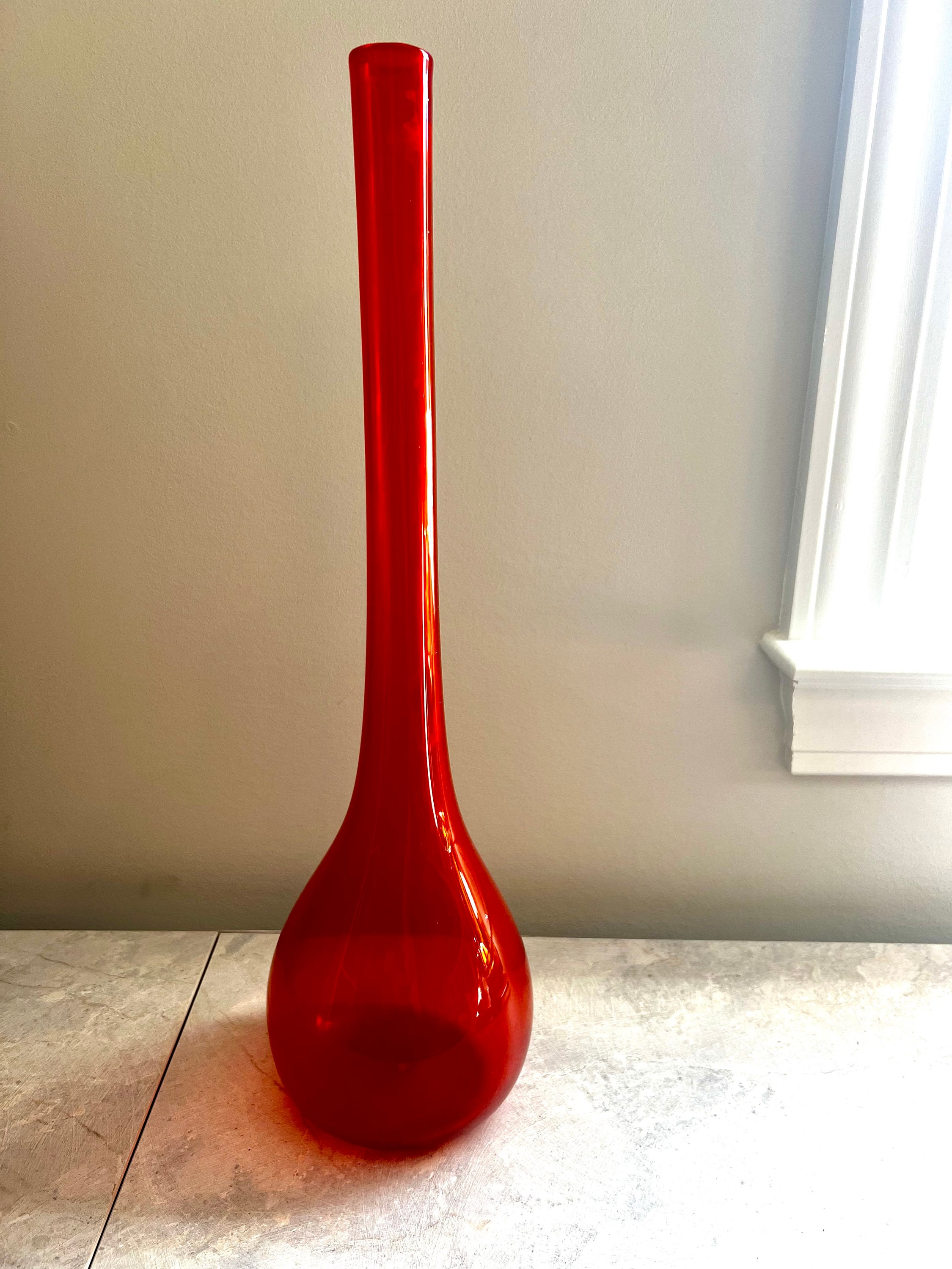 Vintage Blenko 20 5616C Blenko Stretch Vase by Wayne - Etsy