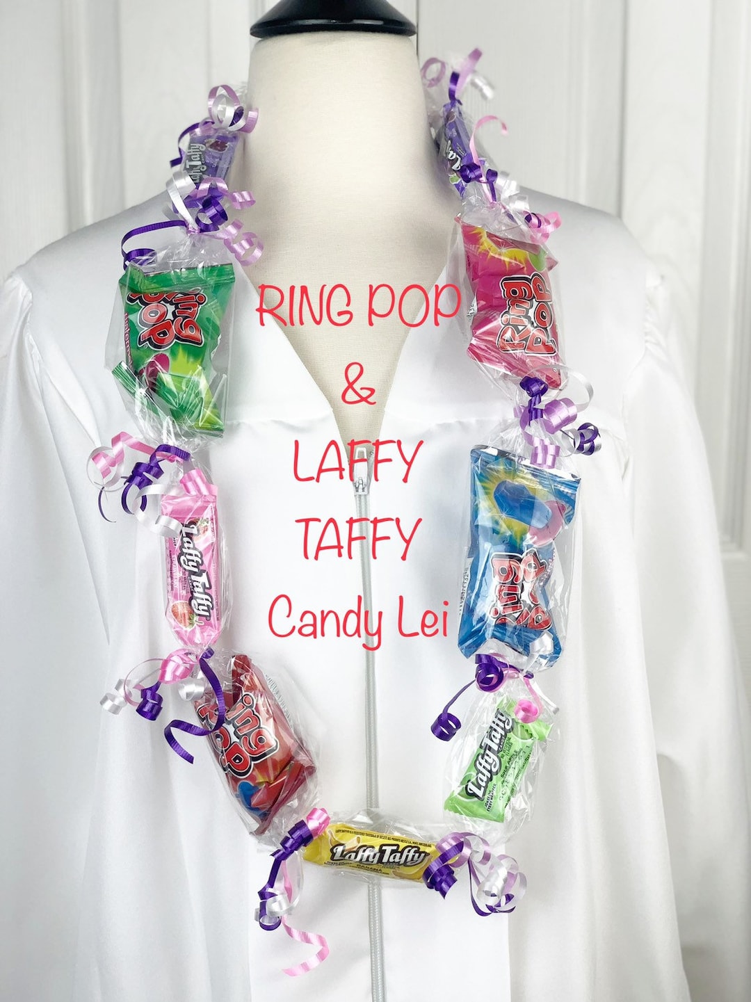 Ring Pop CANDY LEI - Graduation Lei - Ring Pop & Laffy Taffy or Jolly ...