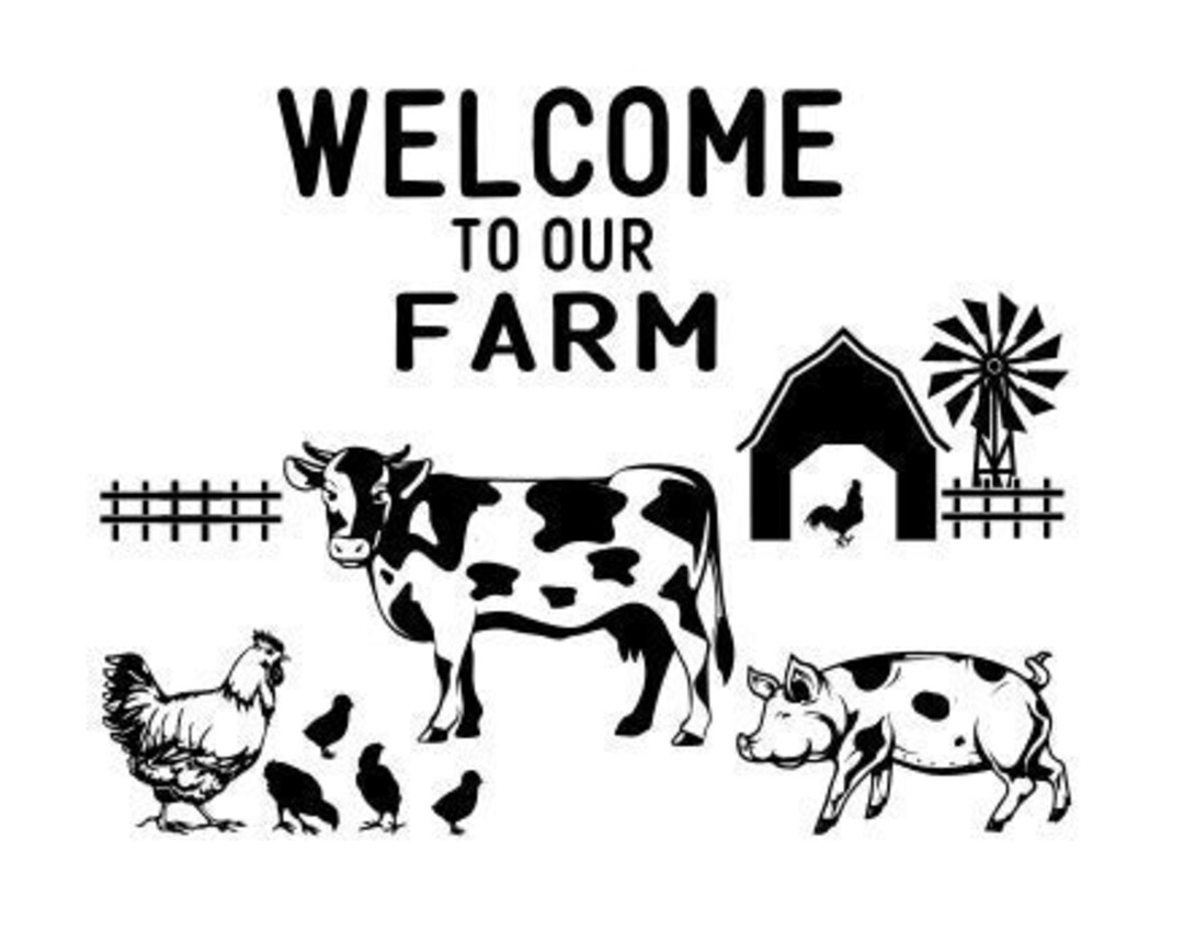 Farm Stencils Welcome to Our Farm Stencil Reusable Adhesive Silkscreen ...