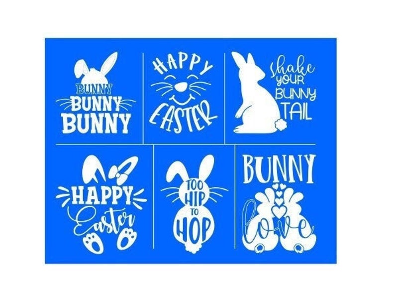 Easter Bunny Stencil Reusable Adhesive Silkscreen Stencil | Etsy