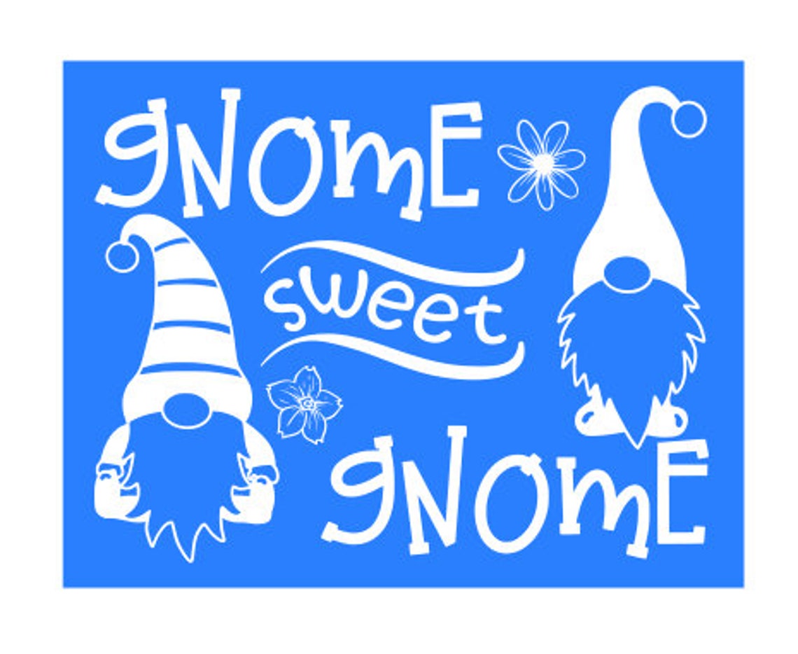 Gnome Stencil Gnome Sweet Gnome Stencil Reusable Adhesive - Etsy