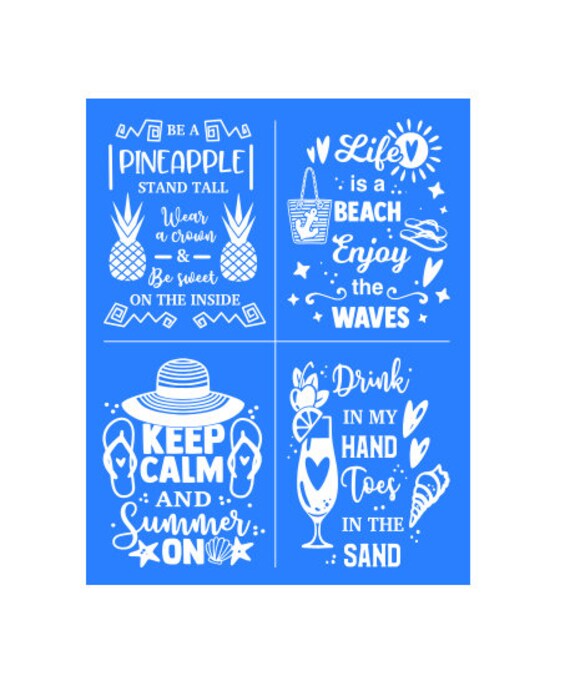 Summer Stencil Beach Sign Shelf Sitter Sign Reusable - Etsy