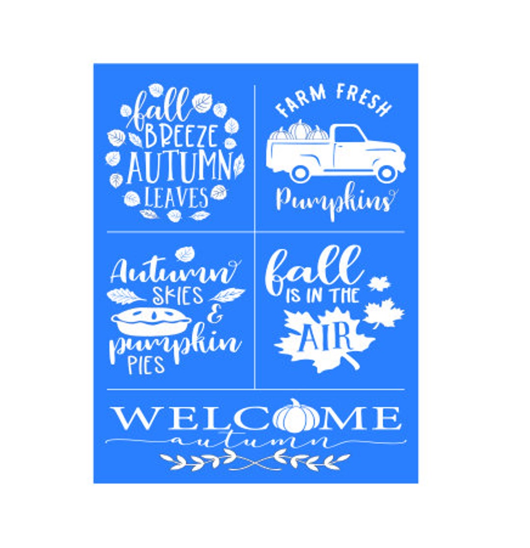 Fall Stencil Reusable Adhesive Silkscreen Stencil Wood Chalk Painting ...