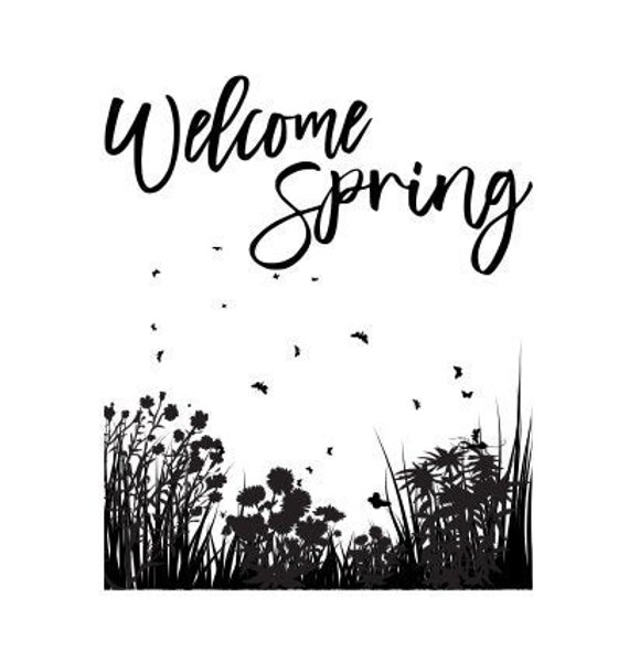 Welcome Spring Stencil Reusable Self-adhesive Silkscreen | Etsy