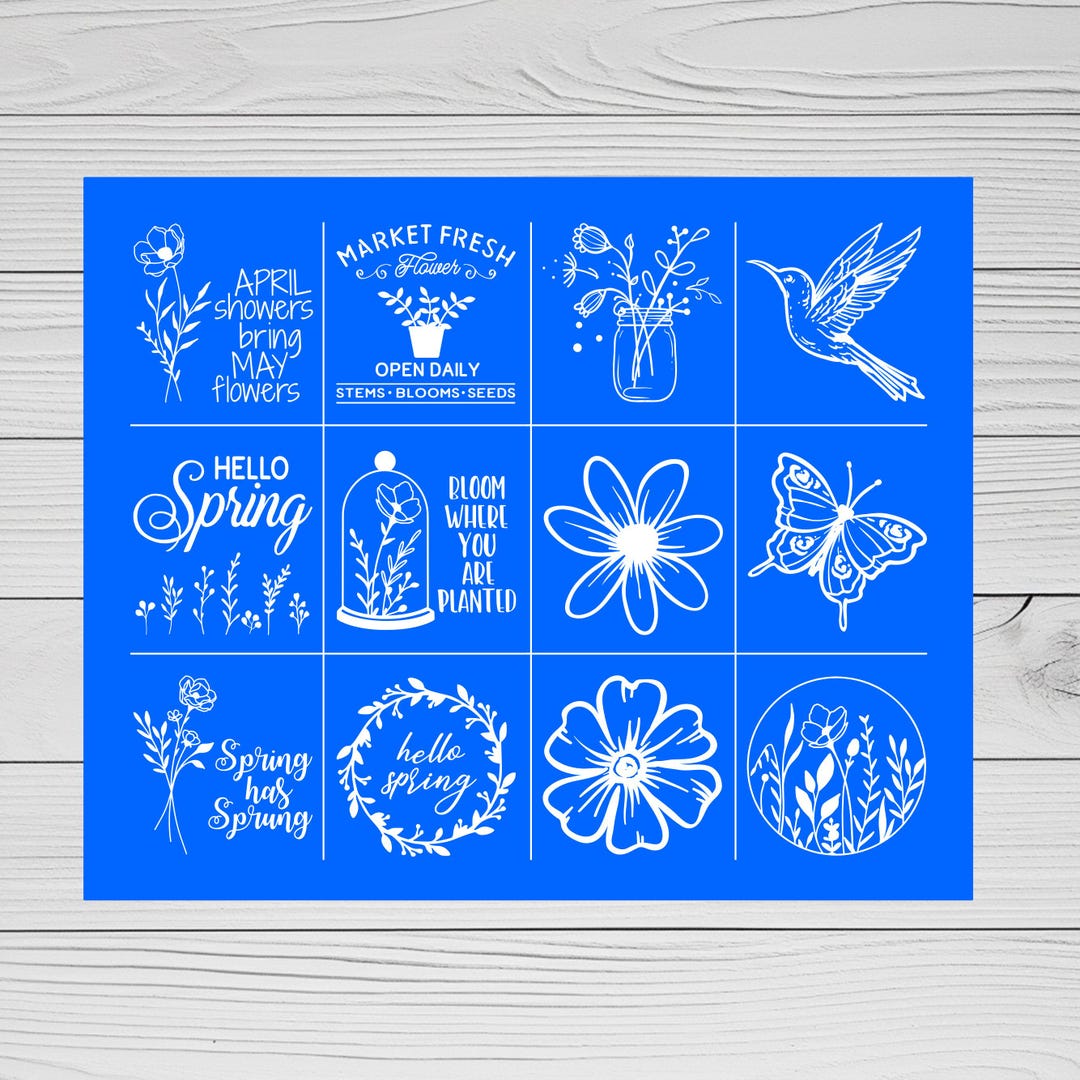 Spring Stencils | Reusable Adhesive Silkscreen Stencil | Gardening Sign ...