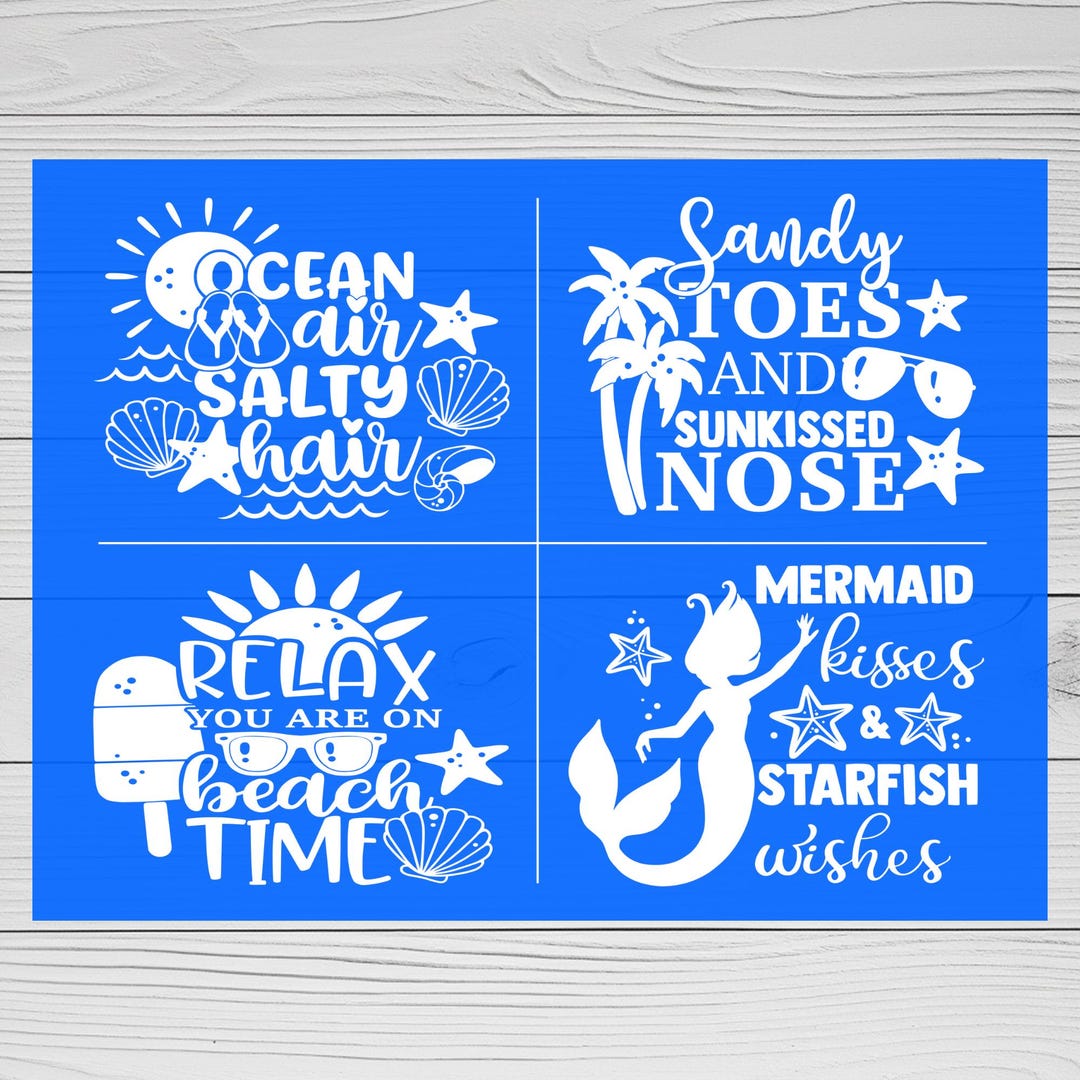 Summer Stencil | Beach Sign | Shelf Sitter Sign | Reusable Adhesive ...