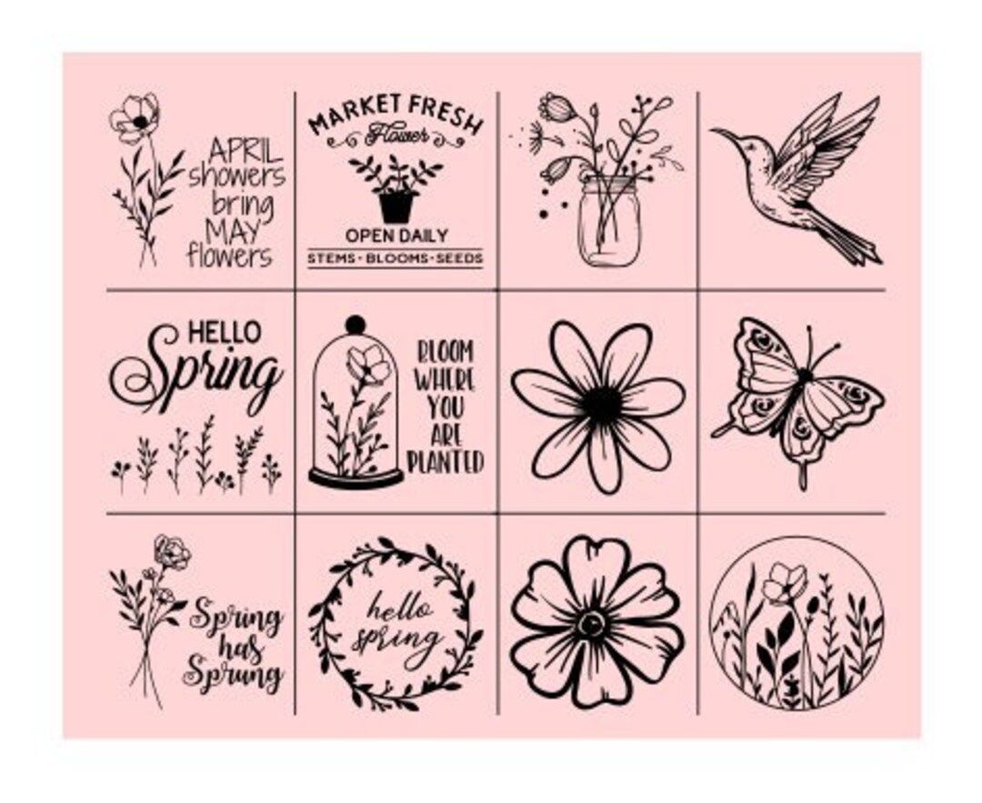 Spring Stencils Reusable Adhesive Silkscreen Stencil Gardening Sign ...