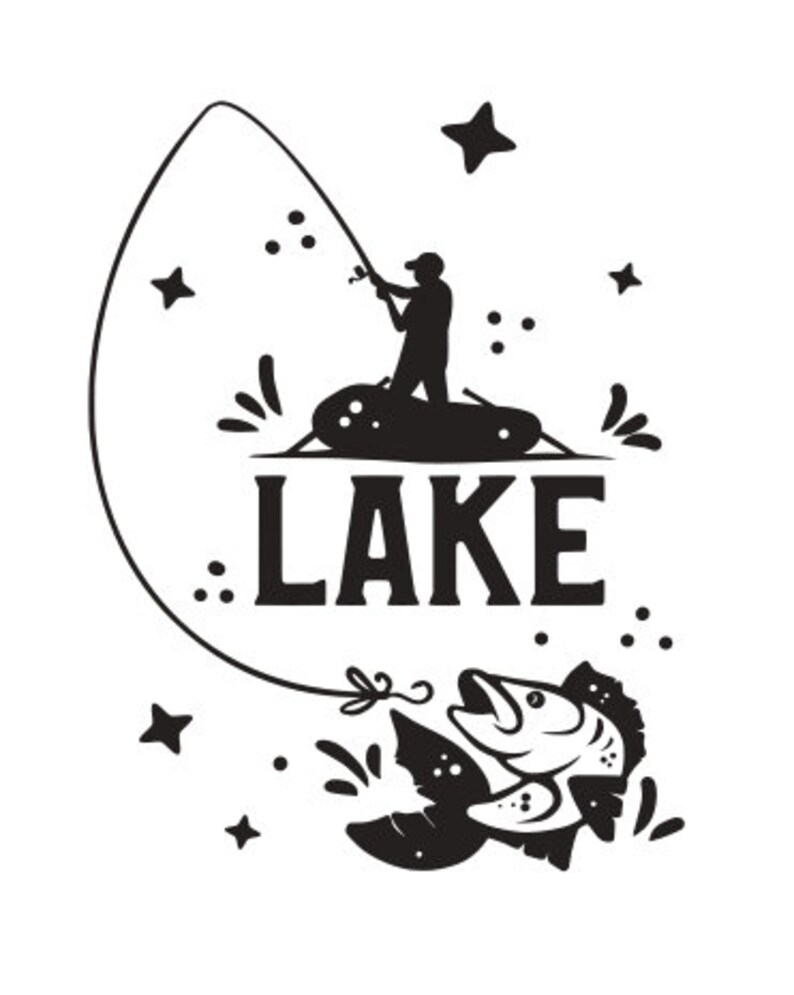 Fishing in the Lake Stencil Summer Sign Shelf Sitter Sign - Etsy Canada