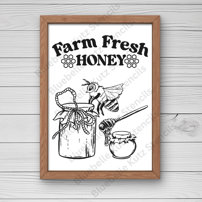 Silkscreen Stencil, Farm Fresh Honey, Adhesive and Reusable, Diy Wood ...