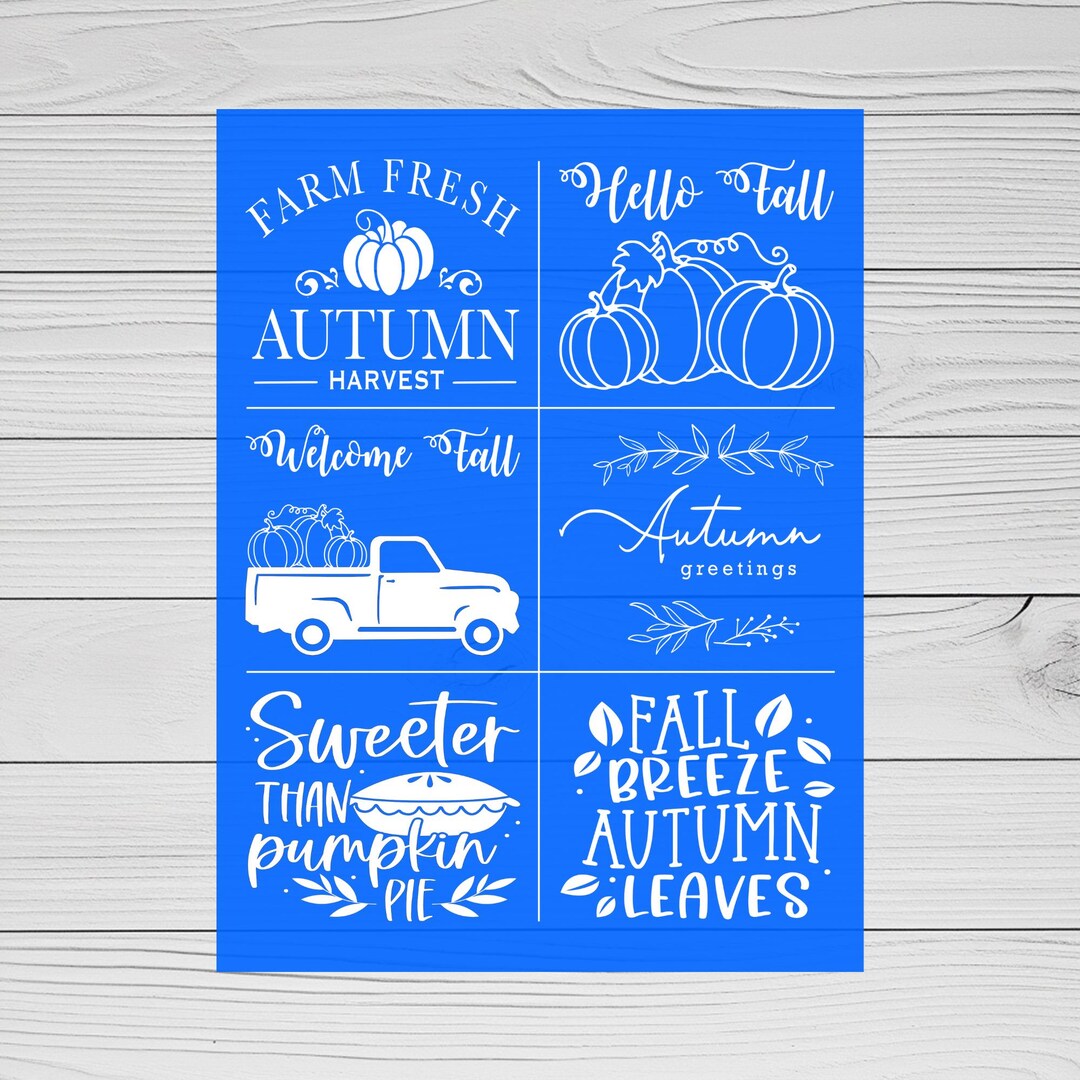 Fall Stencil | Reusable Adhesive Silkscreen Stencil | Wood Chalk ...