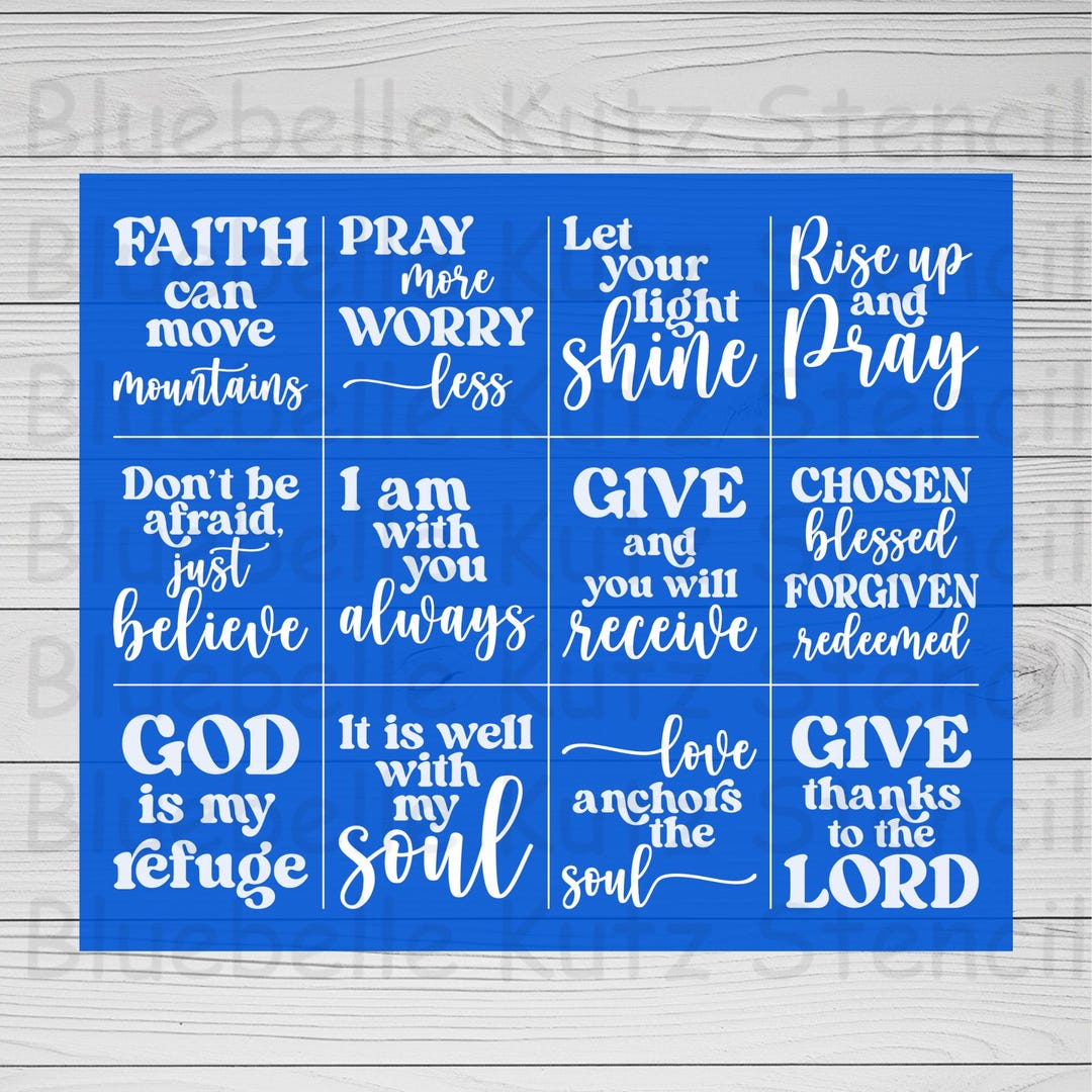 Bible Verses Silkscreen Stencil, Scriptures, Reusable Adhesive ...