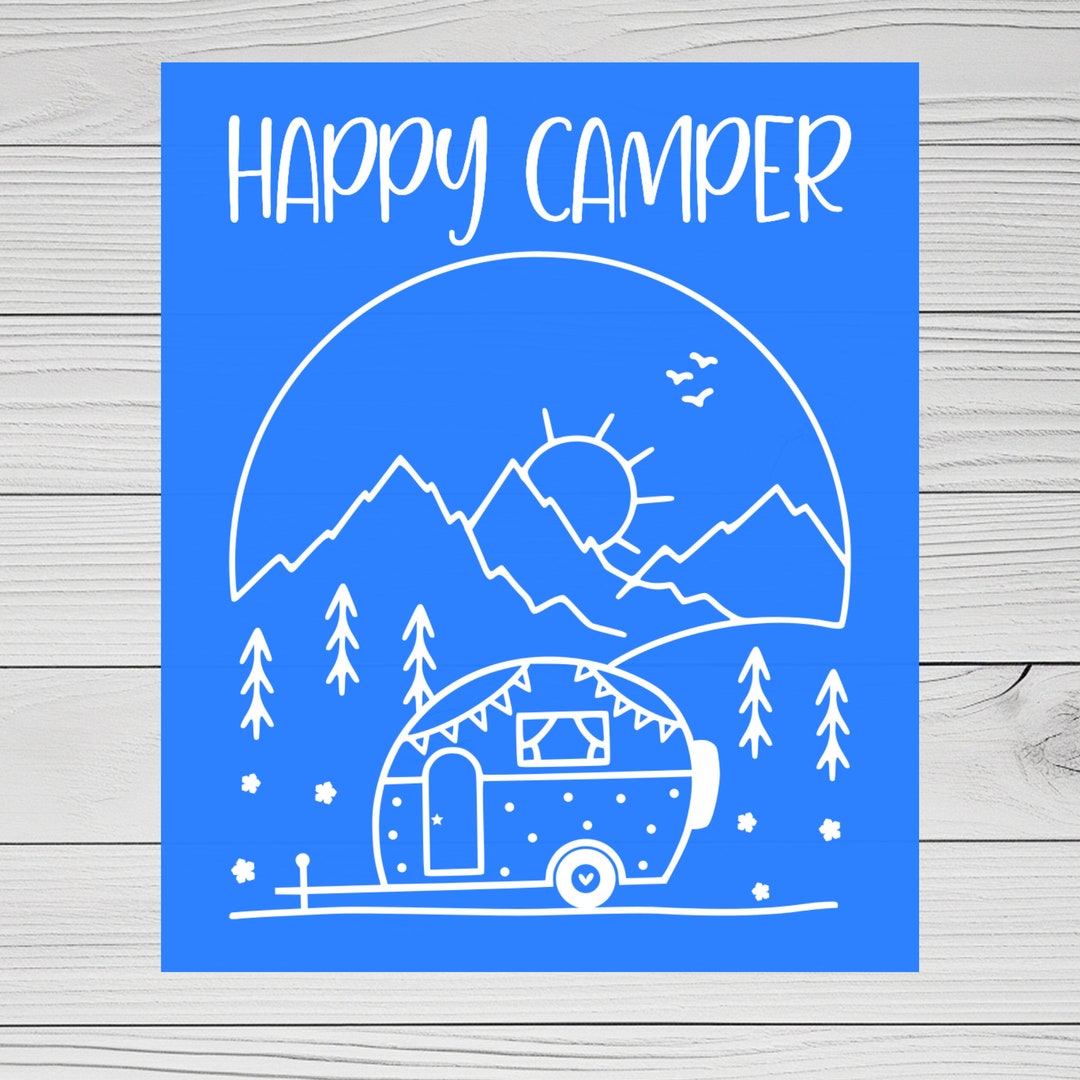Happy Camper Stencil | Camping Stencil | Reusable Adhesive Silkscreen ...