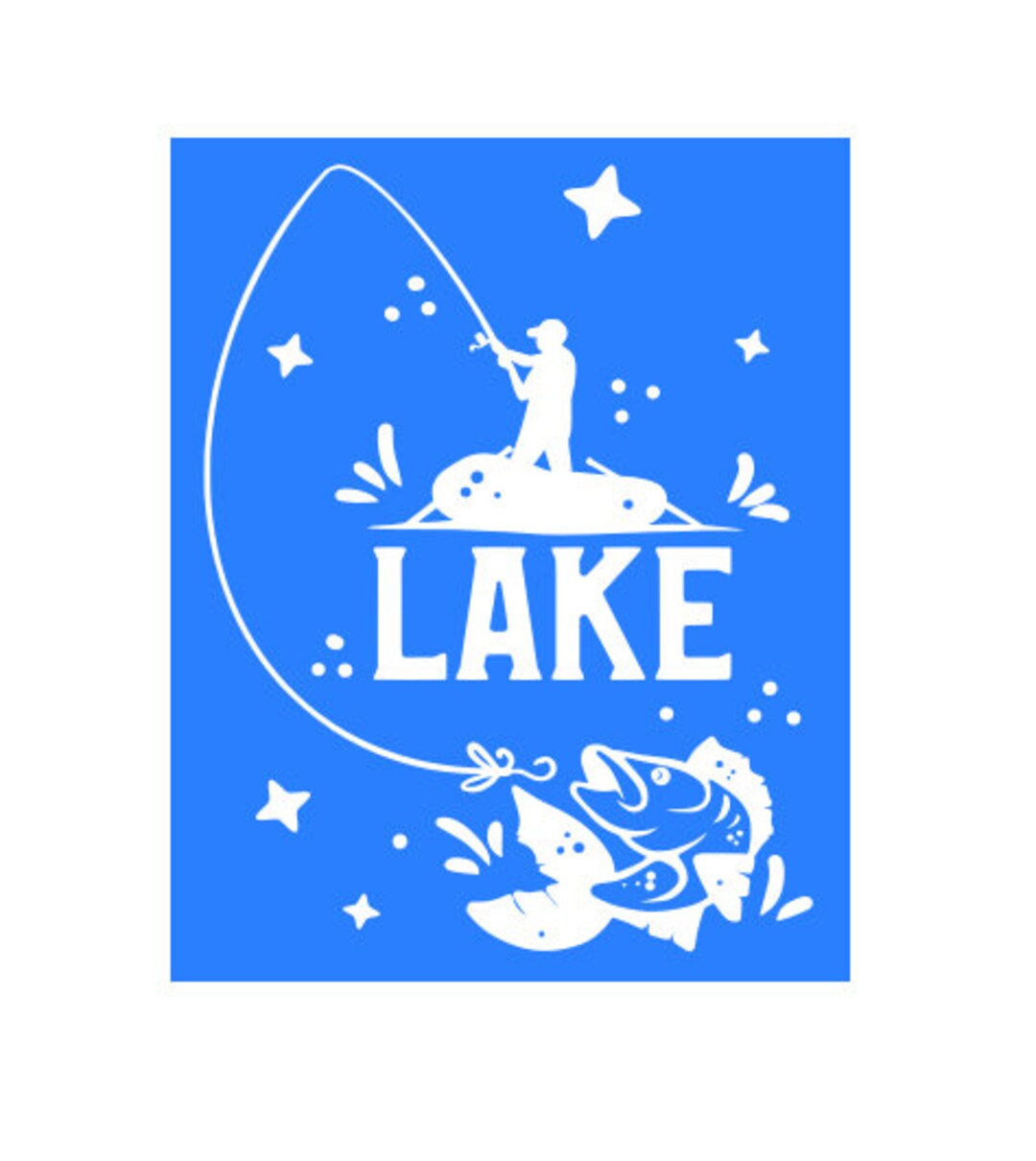 Fishing in the Lake Stencil Summer Sign Shelf Sitter Sign - Etsy
