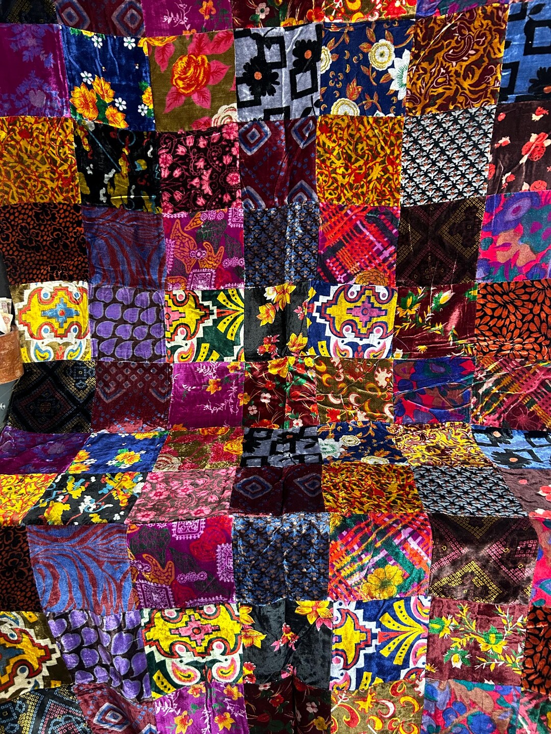 Vintage 1970’s Patchwork Fabric Velvet Boho Hippie - Etsy