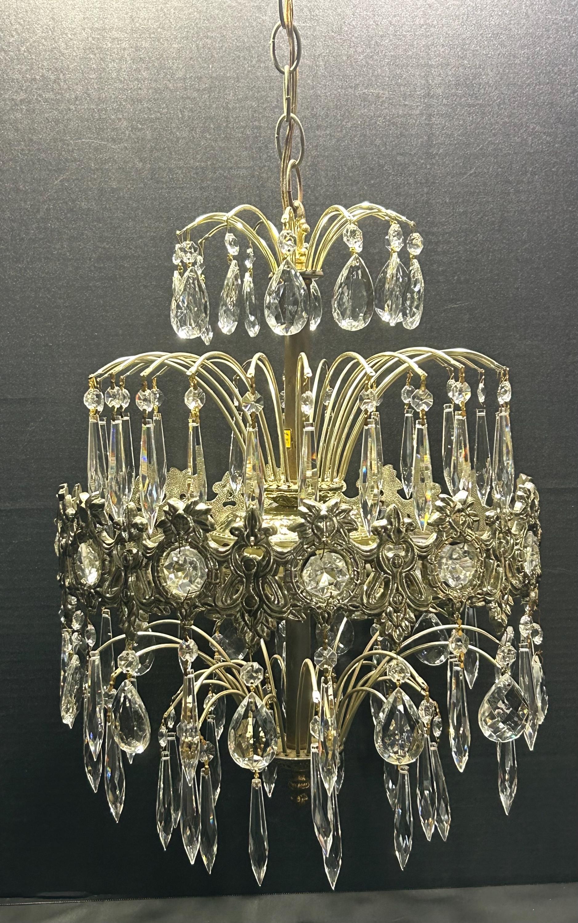 Vintage 1960’s Retro Chandlier Brass Waterfall/ Tiered Light Fixture - Etsy