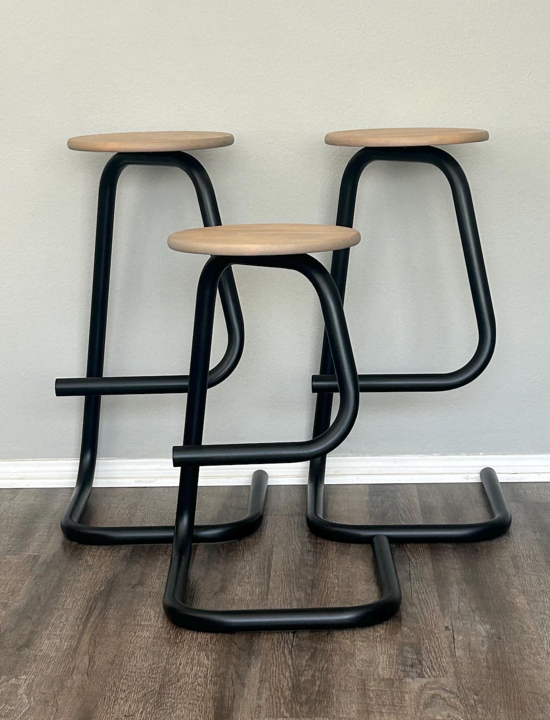 Vintage 1970’s (?) Tubular Paperclip Chairs Barstools Set of 3 - Etsy