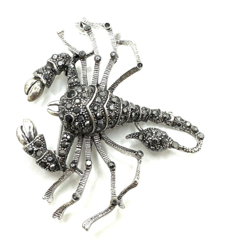 Scorpion Brooch - Crystal Scorpion Pin, Bold Statement Jewelry, Ubniqye ...