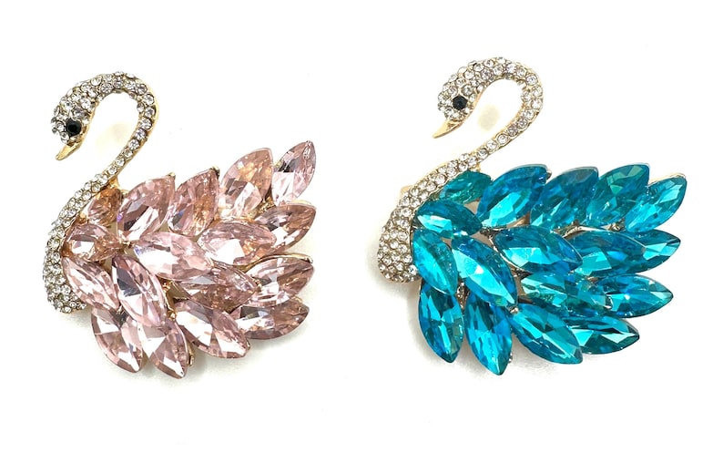 Swan Brooch - Crystal Swan Pin, Elegant Swan Jewelry, Luxury Animal ...