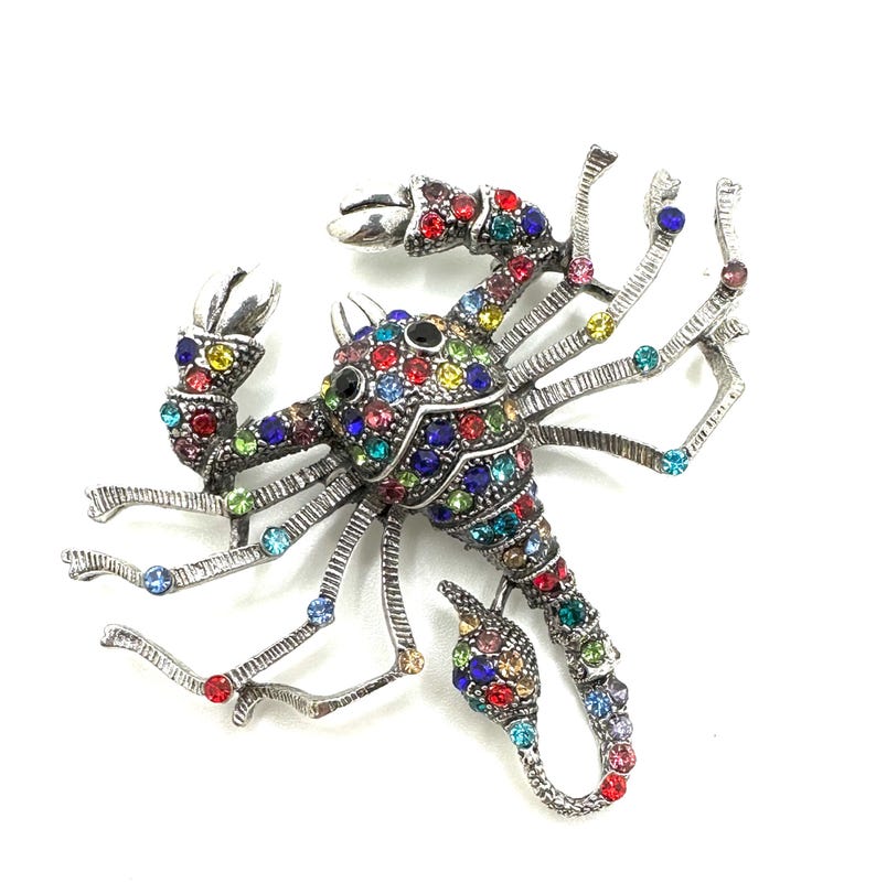 Scorpion Brooch - Crystal Scorpion Pin, Bold Statement Jewelry, Ubniqye ...