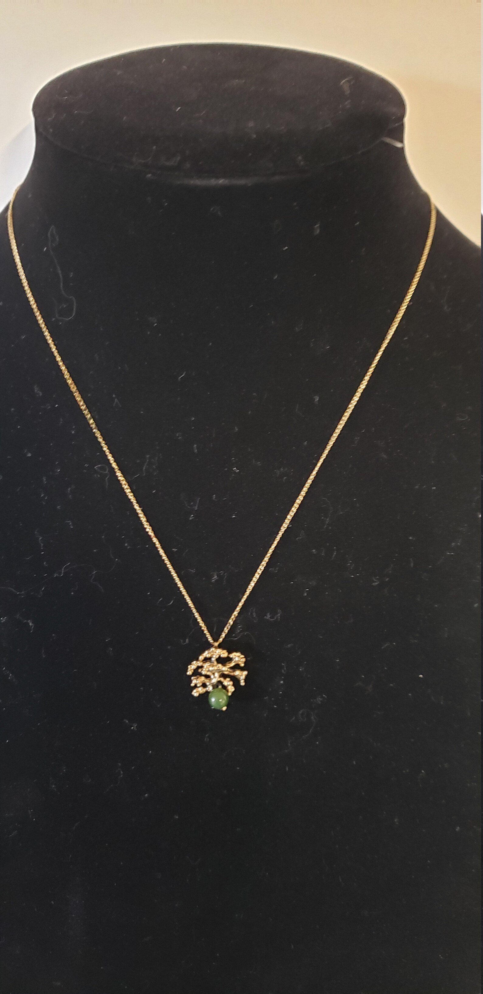 Wells Gold Filled Necklace With Nugget Design Jade Pendant - Etsy