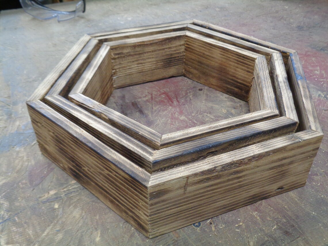 Hexagon Honeycomb Set of Three Shelve Set Plus One Floating Shelf. Made ...