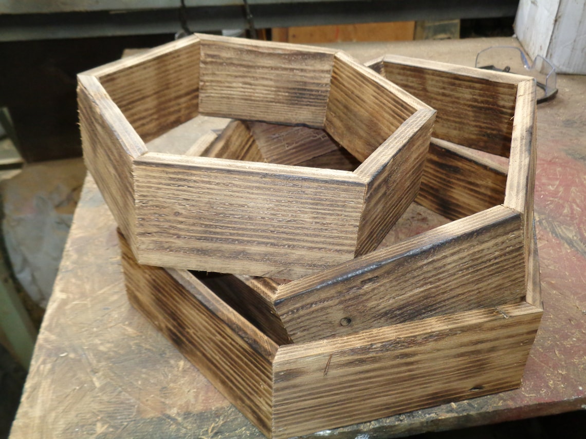 Hexagon Honeycomb Set of Three Shelve Set Plus One Floating Shelf. Made ...