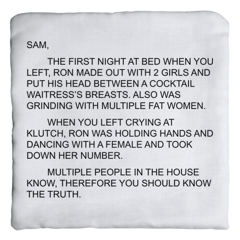 Dear Sam Anonymous Letter Throw Pillow Jersey Shore | Etsy