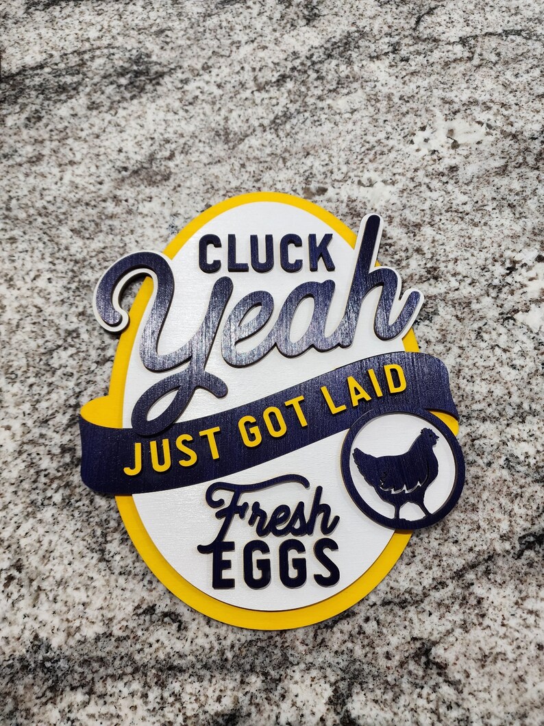 Chicken Hen Fresh Eggs Just Laid Funny Multi-layer Sign - Etsy