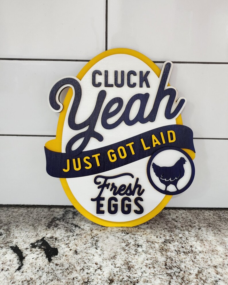 Chicken Hen Fresh Eggs Just Laid Funny Multi-layer Sign - Etsy
