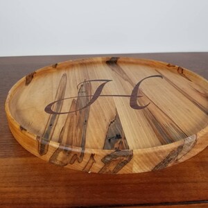 Personalized Round Wooden Tray Custom Inlay Serving Tray - Etsy