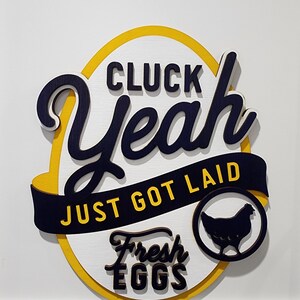 Chicken - Hen Fresh Eggs - Just Laid - Funny Multi-layer Sign - Etsy