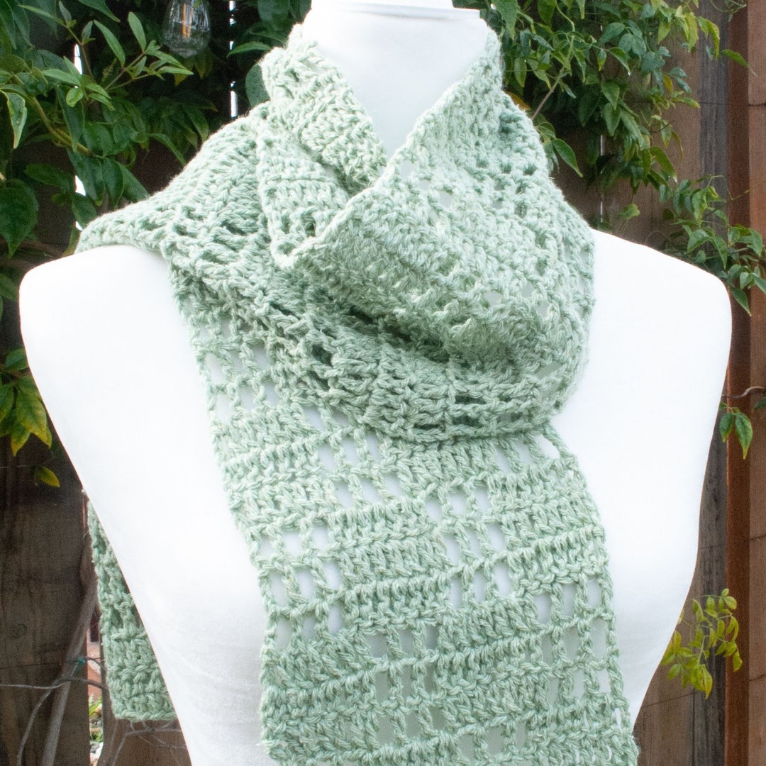One Skein Light Weight Crochet Scarf Pattern Gift for Her; Pdf Pattern ...