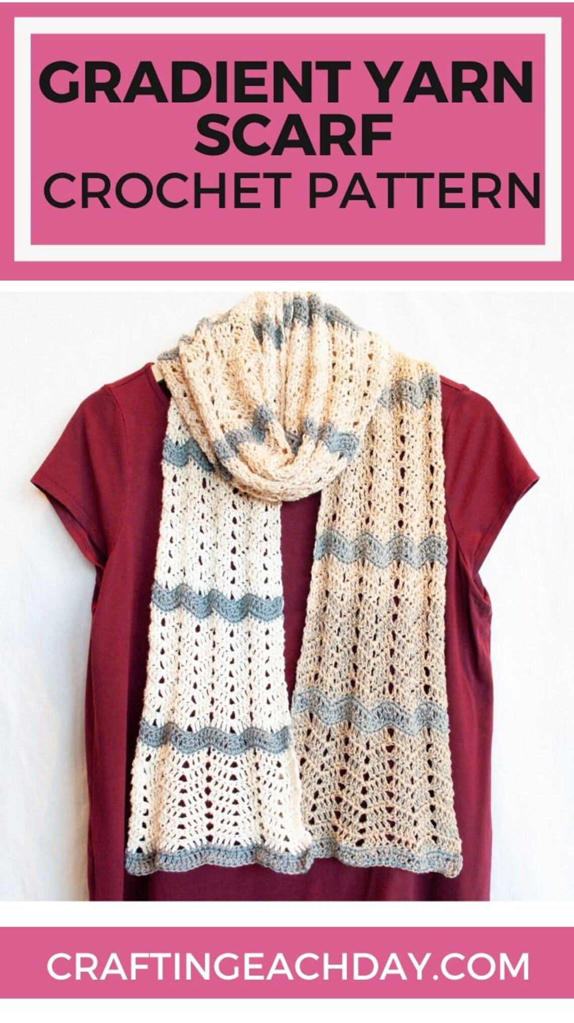 Gradient Yarn Crochet Pattern Scarf Gift for Her Crochet Pdf | Etsy