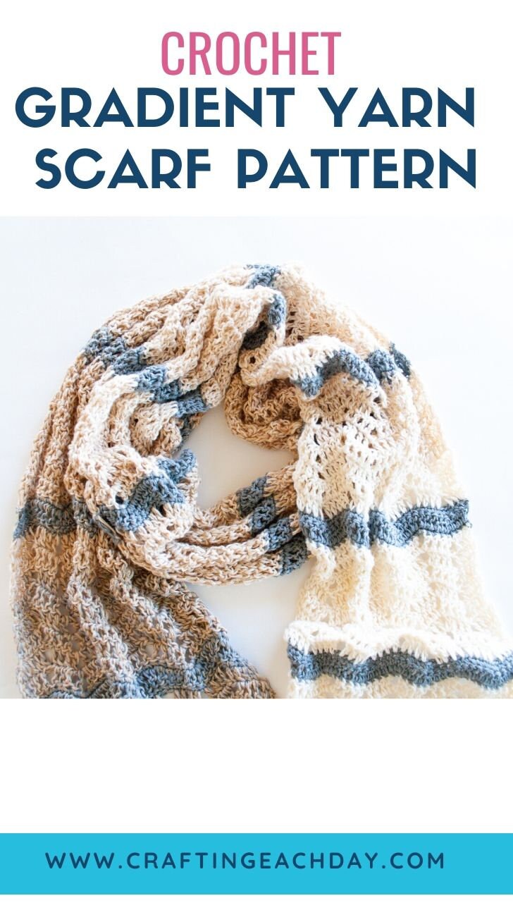 Gradient Yarn Crochet Pattern Scarf Gift for Her Crochet Pdf | Etsy