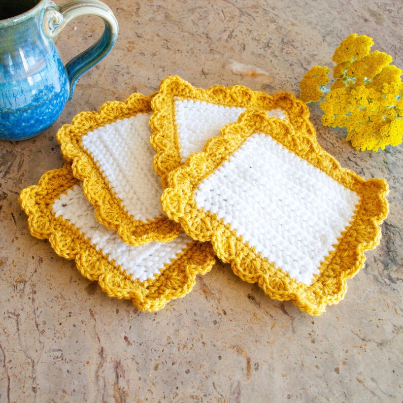 Square Crochet Coasters Pattern Fast and Easy Crochet Gift | Etsy