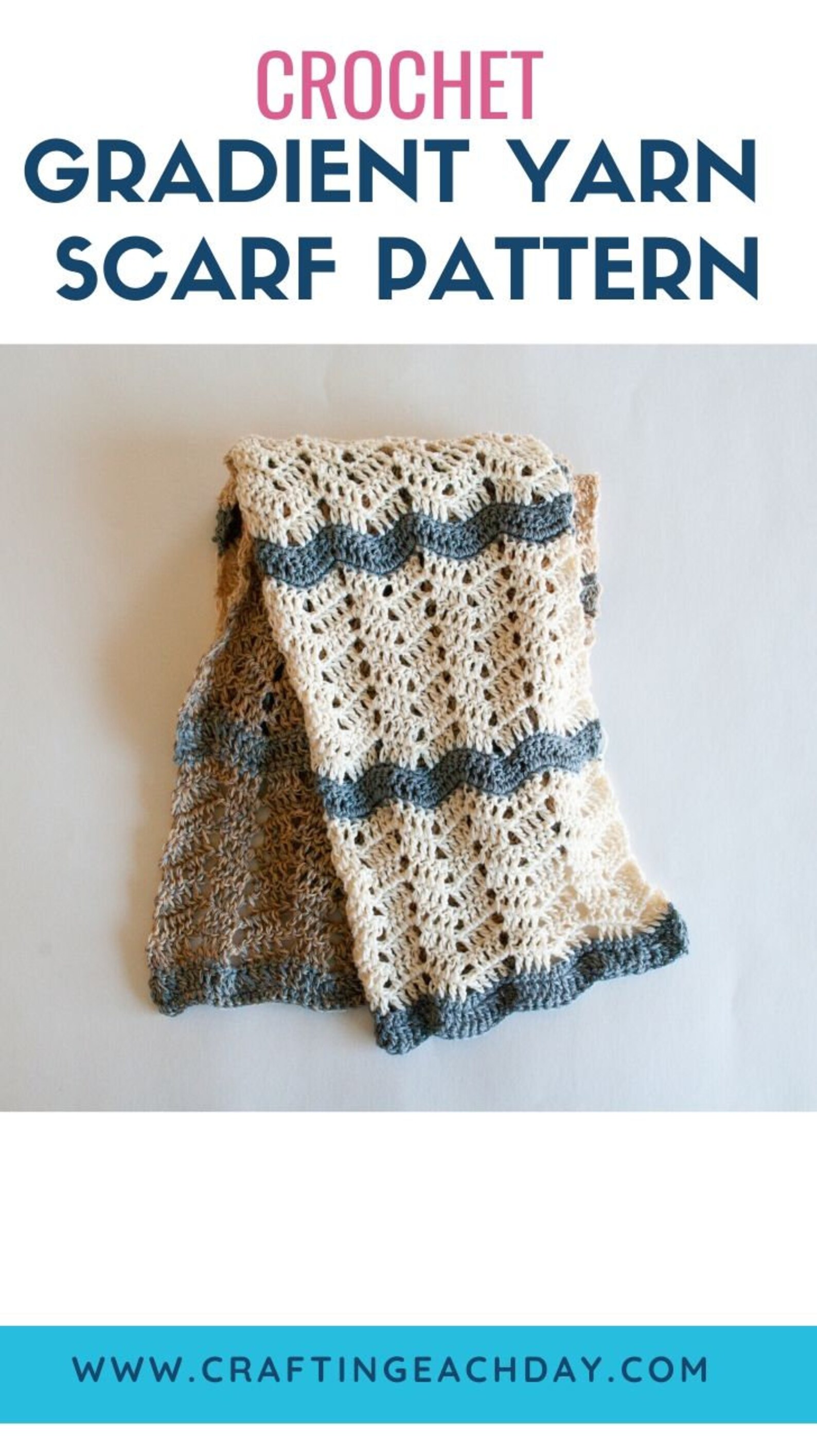 Gradient Yarn Crochet Pattern Scarf Gift for Her Crochet Pdf | Etsy