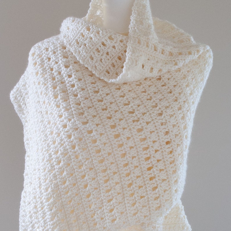 Easy Rectangular Crochet Shawl Pattern, Crochet Pdf Pattern Instant ...