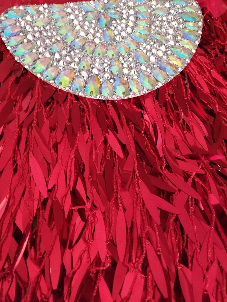 Epaulets Large AB Crystal Laser Cut Sequin Fringes MADE in USA Have ...