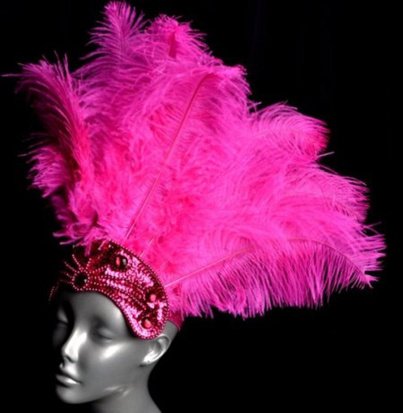 Carnival FEATHERS Carnival Crown Made in USA Sequin Beaded Tiara All ...