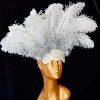 Showgirl Vintage Burlesque Costume Vegas Feather Headpiece - Etsy
