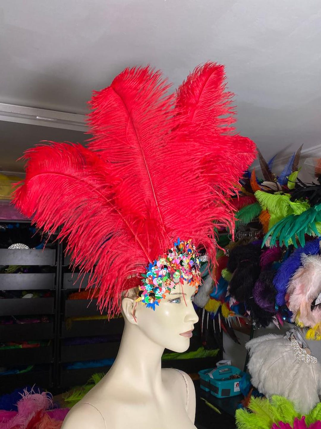 Carnival FEATHERS Open Face Crown to Choose From Feather Headpiece ...